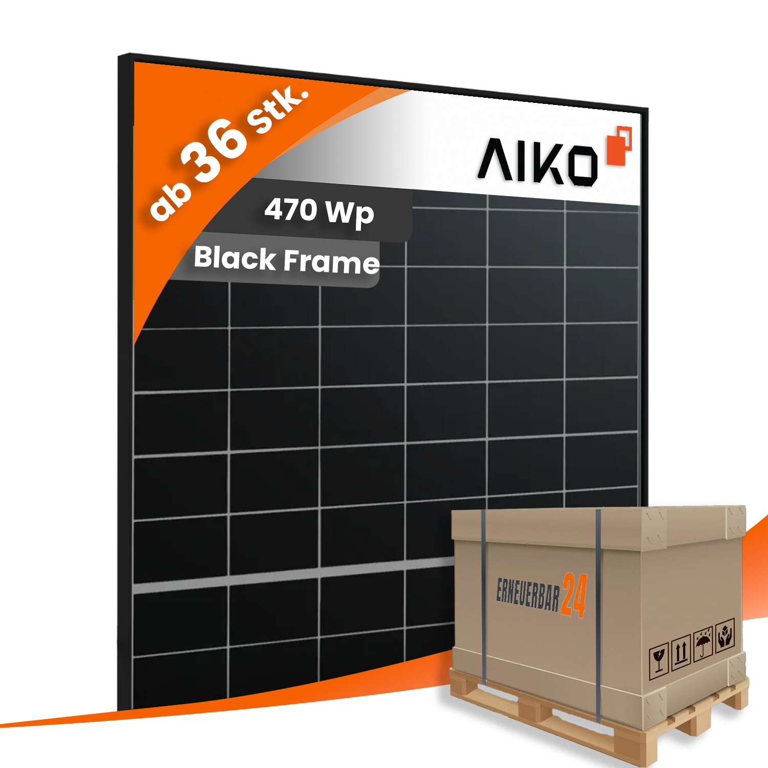 Aiko 470Wp MAH54MW G2-Neostar 2P Monofazial Black Frame (Palette)